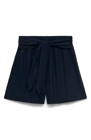 Mango Pleated Bow Shorts