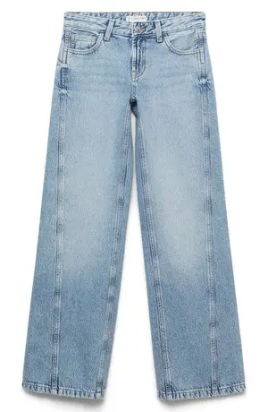 Mango Low Rise Wide Leg Jeans