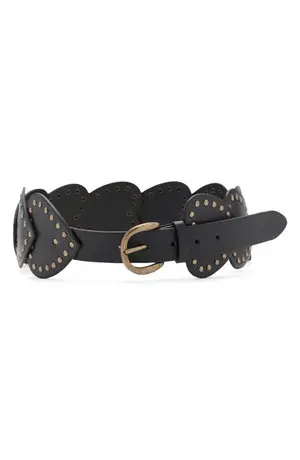 Mango Studded Heart Belt - Black