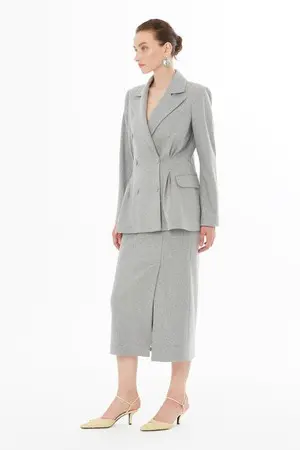 GIZIA Double-breasted Notch Lapel Jacket