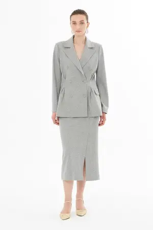 GIZIA Double-breasted Notch Lapel Jacket