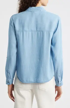 BEACHLUNCHLOUNGE Fiorella Long Sleeve Shirt - Light Wash