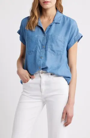 Women's Short Sleeve Chambray Shirts