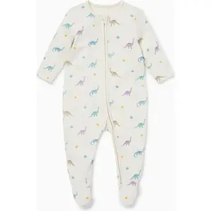MORI Two-way Zip-up Sleepsuit - Dino Print