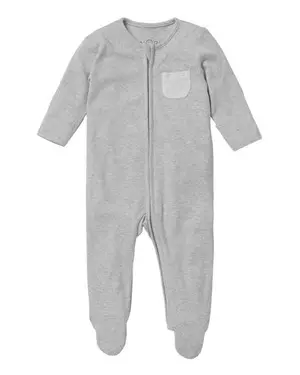 MORI Two-way Zip-up Sleepsuit - Grey Marl