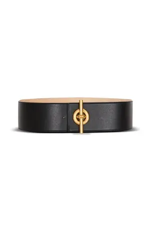 Balmain T-bar Calfskin Belt - Black