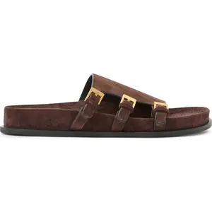REISS Lauren Slide Sandal - Chocolate