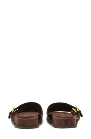 REISS Lauren Slide Sandal - Chocolate