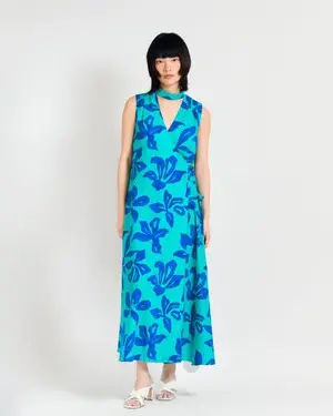 LOST PATTERN Tropical Print Maxi Dress