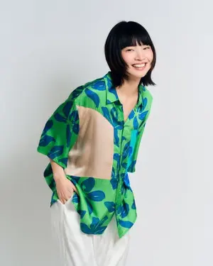 LOST PATTERN Tropical Bliss Patchwork Oversized Hawaii Shirt