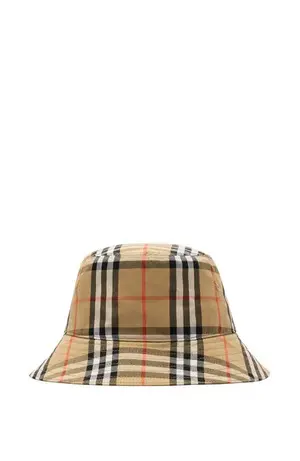 Burberry Check Cotton Bucket Hat - Sand Beige