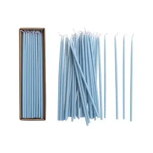 STORIED HOME 36-piece Unscented Thin Taper Candles - Blue