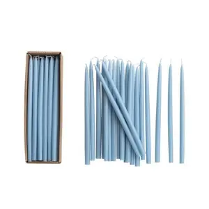 STORIED HOME 24-piece Unscented Thin Taper Candles - Blue