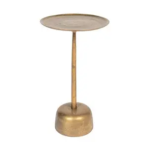 STORIED HOME Vintage Aluminum Side Table - Brass