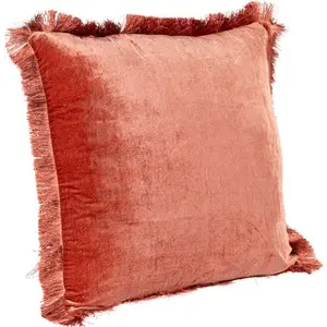 STORIED HOME Charm Eyelash Fringe Pillow - Tan