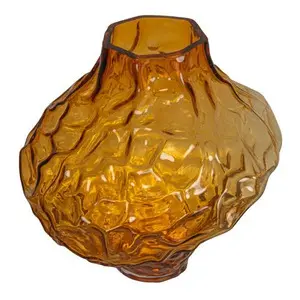 STORIED HOME Glass Organic Shaped Vase - Brown