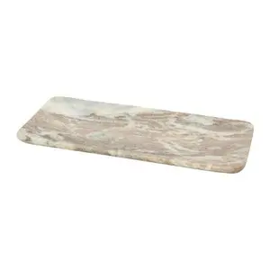 STORIED HOME Marble Food Serving Tray - Natural