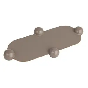STORIED HOME Elegance Enamel Metal Tray With Ball Feet - Grey