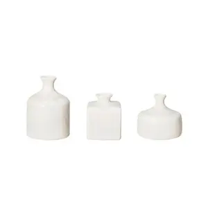 STORIED HOME Vaious Stoneware Vases With Reactive Glaze - Cream