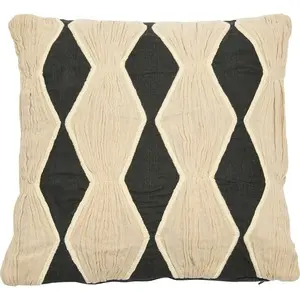 STORIED HOME Cotton Pillow With Embroidery - Beige