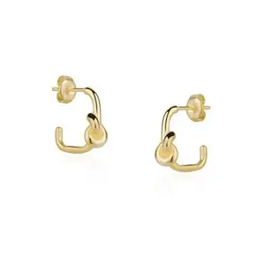 SPERO LONDON Sterling Knot Semi Hoop Earrings - Gold
