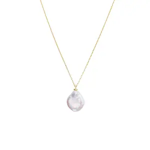 SPERO LONDON Baroque Pearl Pendant Necklace In Sterling - Gold