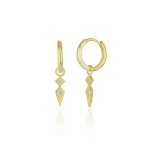 SPERO LONDON Sterling Pave Spike Rhombus Drop Earrings - Gold