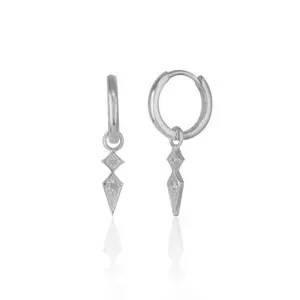 SPERO LONDON Sterling Pave Spike Rhombus Drop Earrings - Silver