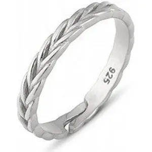SPERO LONDON Braided Design Adjustable Sterling Band Ring - Silver