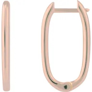 SPERO LONDON Oval Rectangular Sterling Silver Hoop Earrings Rose Gold