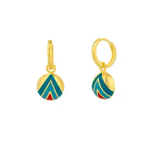 SPERO LONDON Enamel Hoop Earrings - Gold