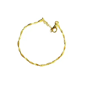 SPERO LONDON Bead Chain Twisted Sterling Bracelet - Gold