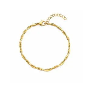 SPERO LONDON Bead Chain Twisted Sterling Bracelet - Gold