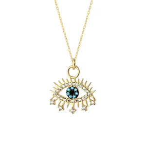 SPERO LONDON Sterling Evil Eye Pendant Necklace - Gold