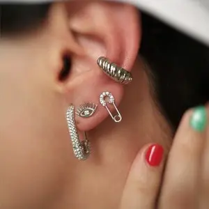 SPERO LONDON Eye Stud Earrings - Silver