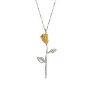 SPERO LONDON Rose Sterling Silver Necklace Silver