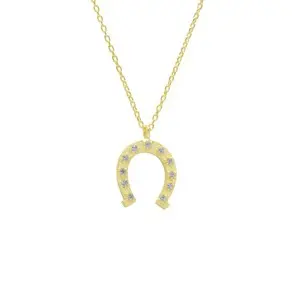 SPERO LONDON Sterling Horseshoe Pendant Necklace - Gold
