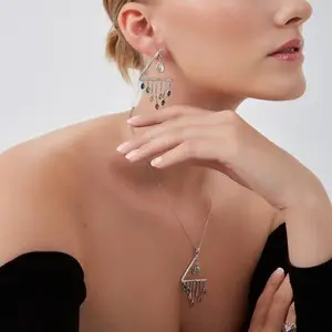 SPERO LONDON Rainbow Rain Drop Necklace