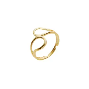 SPERO LONDON Intercepting Circles Sterling Ring - Gold