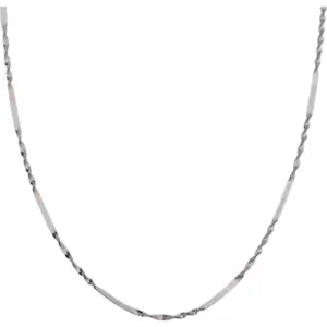 SPERO LONDON Half Twisted Singapore Chain Necklace - Silver