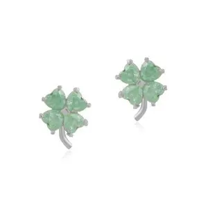 SPERO LONDON Four Leaf Clover Sterling Stud Earrings - Silver