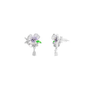 SPERO LONDON Floral Stud Earrings - Silver