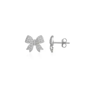 SPERO LONDON Bowtie Sterling Zirconia Stud Earrings - Silver