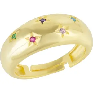 SPERO LONDON Celestial Star Sterling Silver Dome Ring - Gold