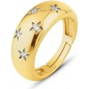 SPERO LONDON Celestial Star Sterling Silver Dome Ring - White