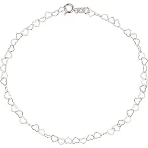 SPERO LONDON Love Heart Sterling Chain Bracelet - Silver