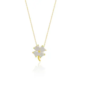 SPERO LONDON Four Leaf Clover Pendant Necklace - Gold
