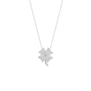 SPERO LONDON Four Leaf Clover Pendant Necklace - Silver