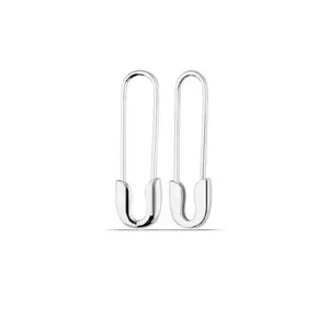 SPERO LONDON Sterling Safety Pin Drop Earrings - Silver