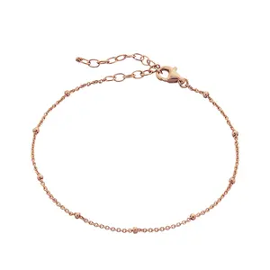 SPERO LONDON Fine Beaded Chain Bracelet In Sterling - Rose Gold